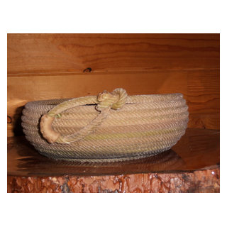 Western Cowboy Mirrors and Ranch Rope Bowls - Rustic - Living Room ...