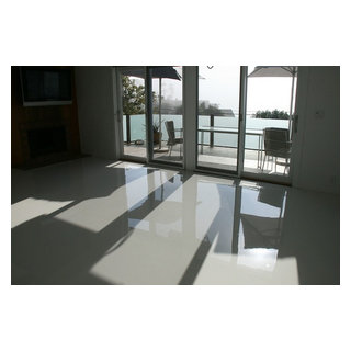 White Epoxy Residential Interior - Transitional - Living Room - Los ...