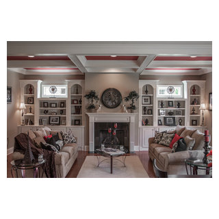 White painted built in cabinets - Traditional - Living Room - Atlanta ...