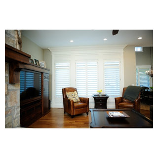 White Plantation Shutter Install - Rustic - Living Room - Salt Lake ...