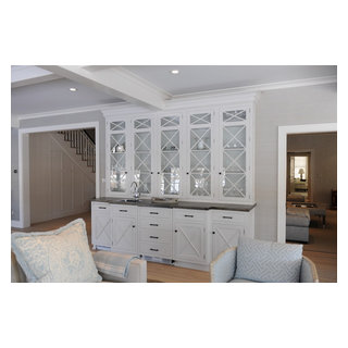 X mullion Bar cabinet with Zinc top - Beach Style - Living Room - New ...