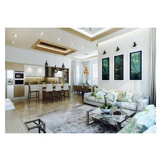 Zones in the interior: 3d visualization - Living Room - New York - by ...