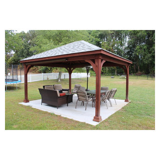 12x14 Stained Pavilion recently built in Bellingham MA - Transitional ...