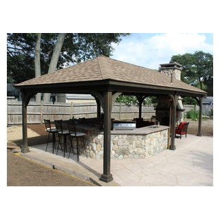 14x24 Stained Pavilion Built in Framingham MA - Transitional - Patio ...