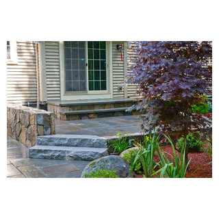 2 Tier Multicolor Natural Cleft Bluestone Patio - Traditional - Patio ...