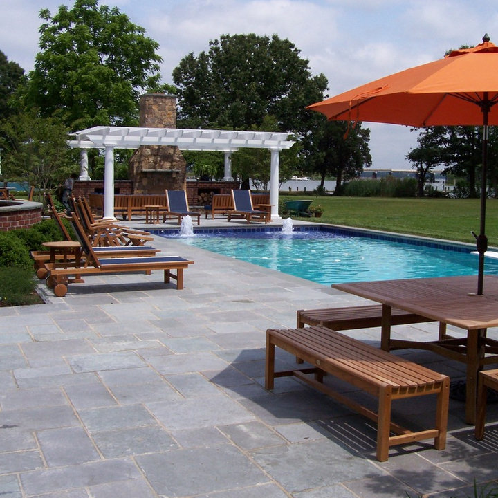 Flagstone Pool Deck - Photos & Ideas | Houzz