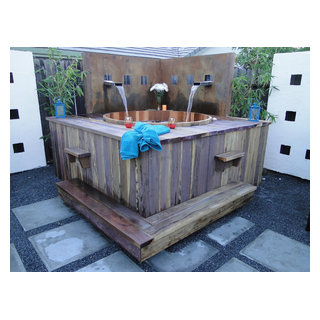 5' x 3' cedar hot tub with 11kW electric heat Power Pak® - Patio ...