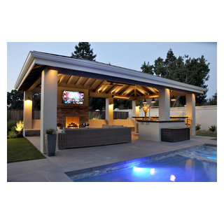a Pavilion with Outdoor Kitchen - Farmhouse - Patio - San Francisco ...