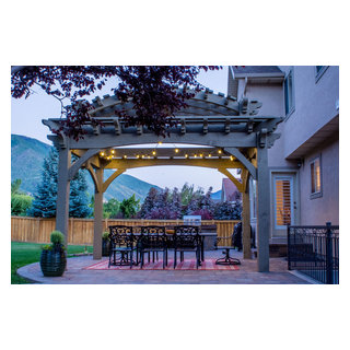 Arched Tier Roof Pergola w/ Octagon Trellis & Power Posts - Victorian ...
