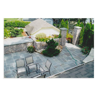 Backyard Patios bluestone and granite stone walls in Connecticut ...