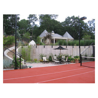 Backyard Resort Area & Tennis Court - Patio - New York - by DeShayes ...