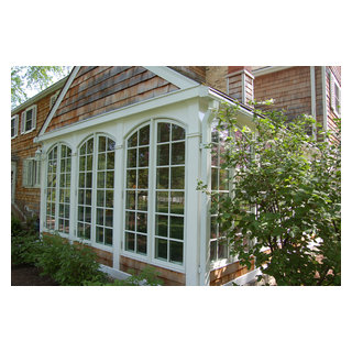 Beautiful Suburban Traditional Rustic Home - White Detailed Wood ...