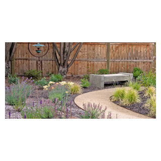 Bench and Gravel Path through Pollinator Garden - Contemporary - Patio ...