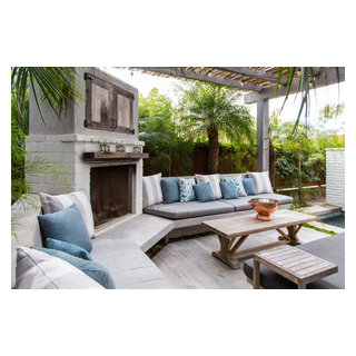 Blue & Grey Patio and Outdoor Living Area - Transitional - Patio - Los ...