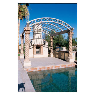 Cantera Stone Columns - Contemporary - Patio - Phoenix - by Rustic ...