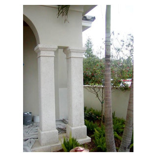 Cast Stone Square Columns - Mediterranean - Patio - Miami - by TRUE ...