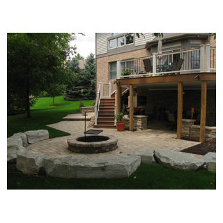 Centerville Walkout Patio with Waterfall and Fire Pit - Craftsman ...
