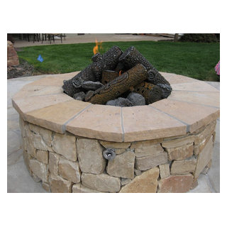 Cherry Hills -- Collapsed Stack Fire Pit - Traditional - Patio - Denver ...