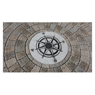 Circular patio with compass rose - Craftsman - Patio - Boston - by ...