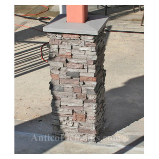 Columns wraps in stacked stone - Traditional - Patio - Los Angeles - by ...
