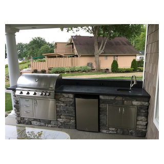 Concrete Outdoor Grill & Food Prep Area - Lake Milton, OH - Traditional ...