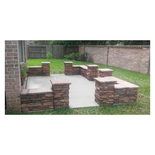 Coronado Stone Bench & Seating Walls - Transitional - Patio - Houston ...