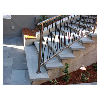 Custom Iron Hand Railing in Bluestone Stairs - Contemporary - Staircase ...