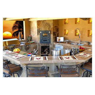 Custom Tuscan Outdoor Kitchen - Mediterranean - Patio - Los Angeles ...