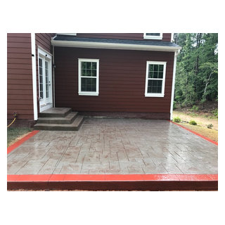 D-Stamped concrete patio with a red border - Patio - Other - by HaiJoe ...