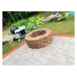 D-Stamped concrete patio with a red border - Patio - Other - by HaiJoe ...