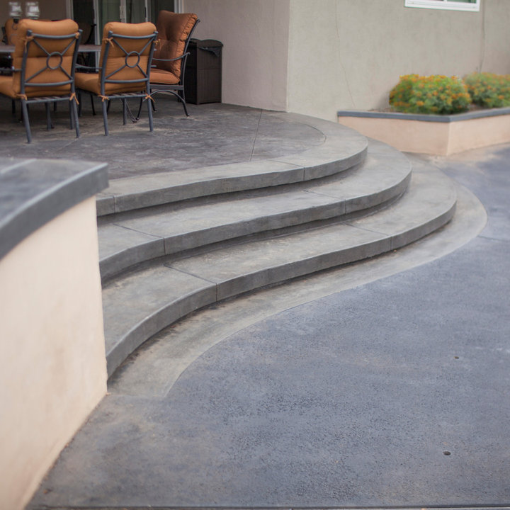 Curved Concrete Steps - Photos & Ideas | Houzz