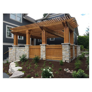 Downers Grove Pergola & Bluestone Patio With Natural Stone Walls ...