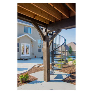 Entertainment Size | 2 Story Pergola Deck with Spiral Staircase - Patio ...