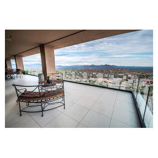 Etched Glass Railing - Contemporary - Patio - Phoenix - by Heavy ...