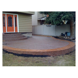 Exposed Aggregate with Pattern Stamp Border - Patio - Calgary - by A ...