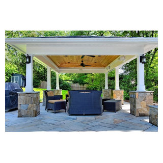 Falls Church Pavilion with Stone Column Bases - Traditional - Patio ...