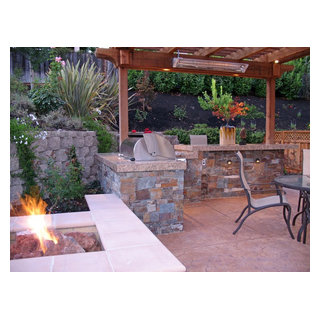 Fire pit, BBQ, and Arbor a Heater - Traditional - Patio - San Francisco ...