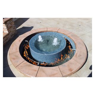 Fire-pit Water fountain - Contemporary - Patio - Los Angeles - by ...