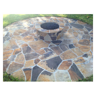 Flagstone Firepit - Mediterranean - Patio - Miami - by ACCENT MASONRY ...