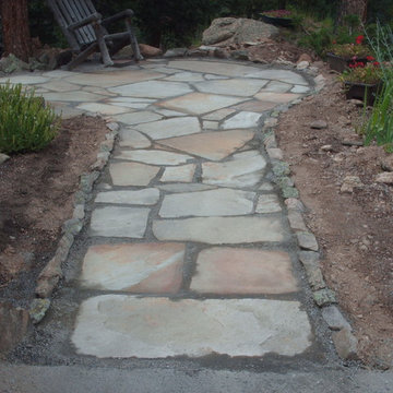 Buff Flagstone Patio - Photos & Ideas | Houzz