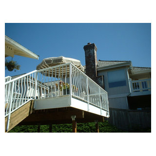 Front Entry/New Roofline & Extended Deck/Railing - Traditional - Patio ...