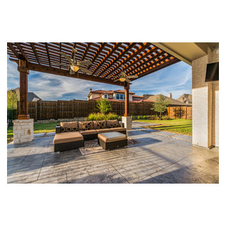 Gap Concrete, Outdoor Kitchen and Pergola - Transitional - Patio ...