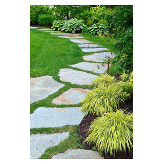 Goshen stone steppers, plantings and low voltage lighting ...