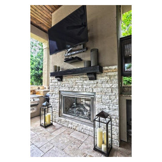 Houston outdoor kitchen goes Mediterranean-modern - Mediterranean ...