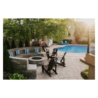Interlock Patio and Natural Stone Bench - Traditional - Patio - Toronto ...