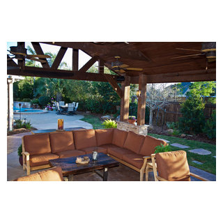 Lodge Style Outdoor Living Room - Traditional - Patio - Houston - by ...