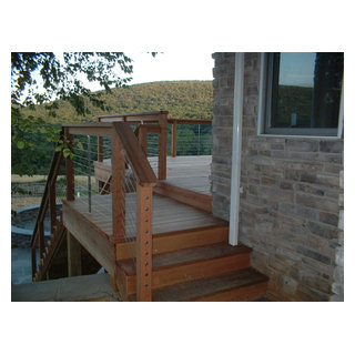 Maryland Country Home Rustic/Modern Cable Railing - Rústico - Patio ...