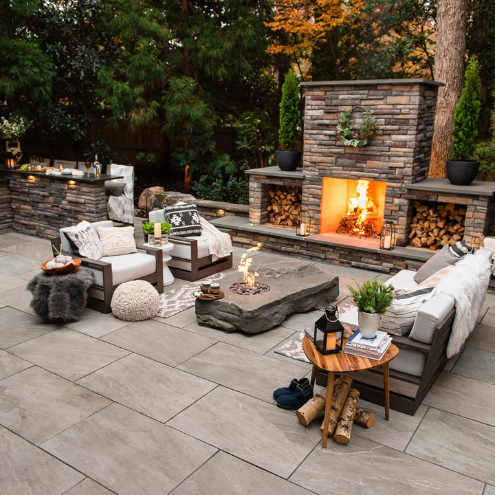 Foton och inspiration till uteplatser, med en eldstad - June 2024 ...