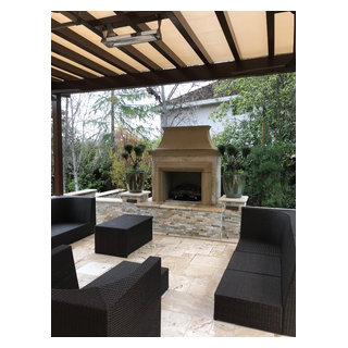 natural stone and heated overhead patio - Traditional - Patio ...