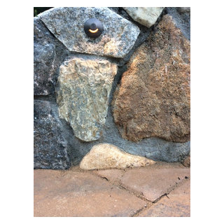 Natural Stone Sitting Wall, Lighting & Patio - Patio - Boston - by LCM ...
